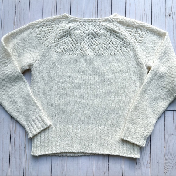 J. Crew | Sweaters | J Crew Wool Blend Crochet Detail Prairie Style ...